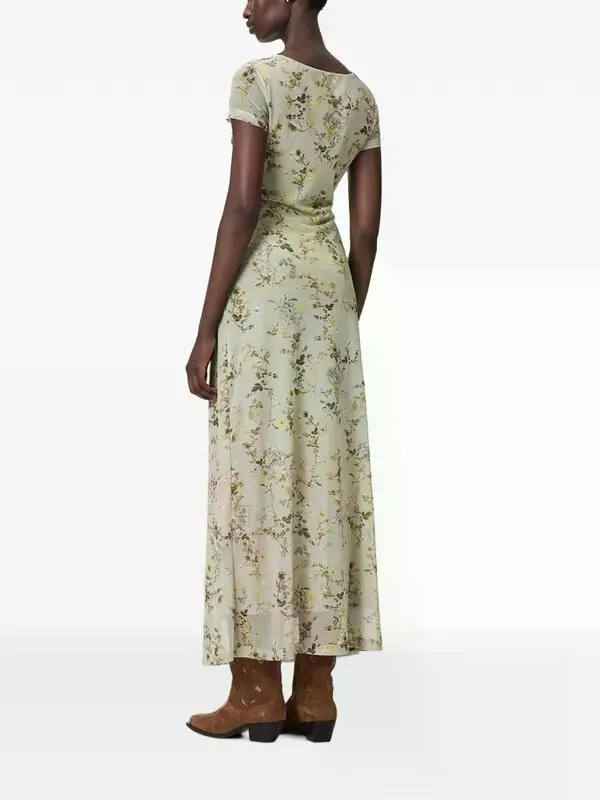 ALLSAINTS Gabby Floral-print Ruched Midi Dress