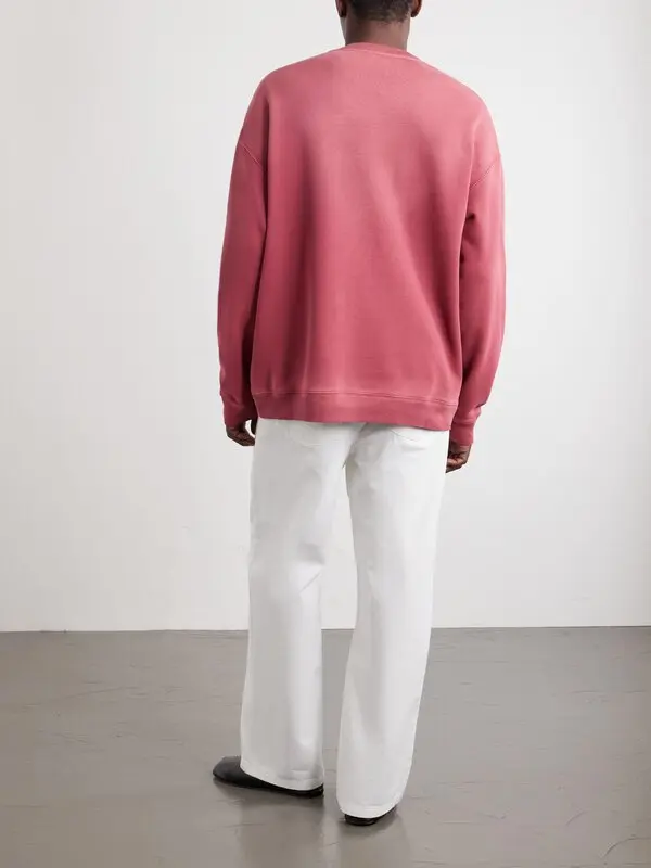 Loewe Anagram-embroidered Cotton-jersey Sweatshirt - Red
