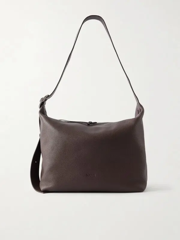 Loewe Loop Large Logo-debossed Leather Shoulder Bag - Brown