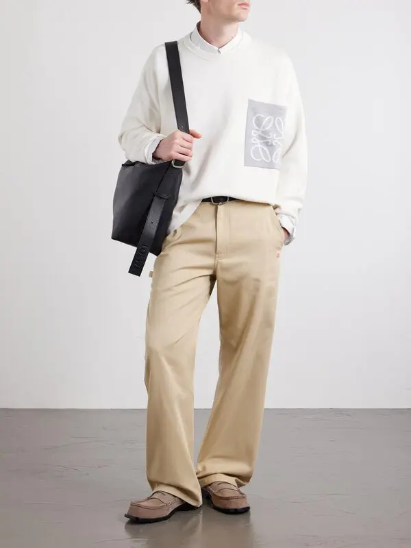 Loewe Loop Logo-debossed Leather Messenger Bag