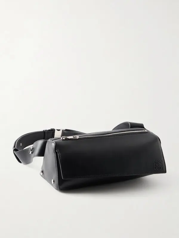 Loewe Puzzle Featherlight Sling Leather Belt Bag - Black