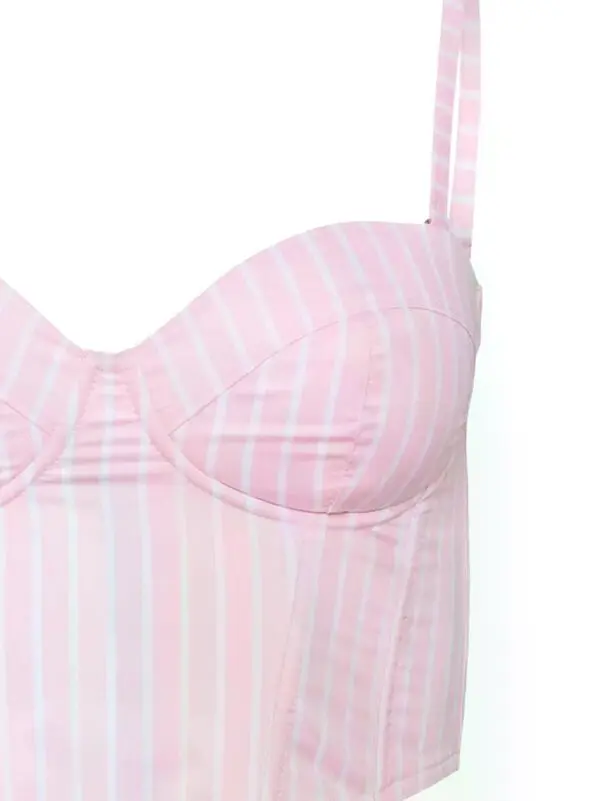 FLEUR DU MAL Striped Bustier Top