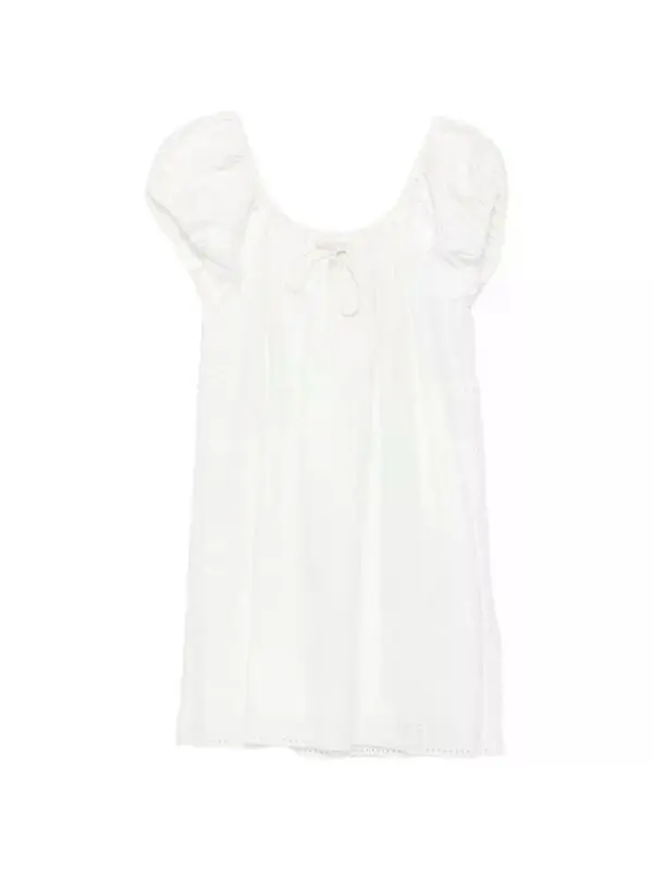Faithfull The Brand Serafina Puff-sleeve Mini Dress - White