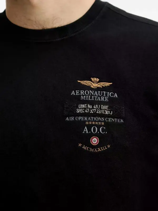 AERONAUTICA MILITARE Embroidered Logo Crew Neck Sweater