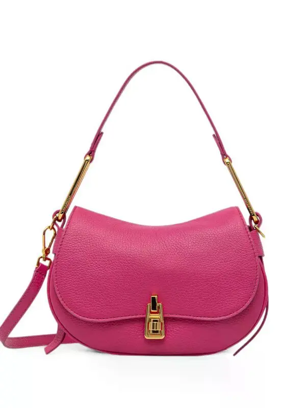 COCCINELLE Grained Leather Shoulder Bag - Pink