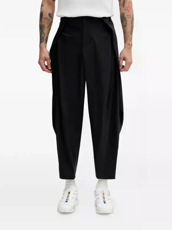 ADER ERROR Pleated Tapered-leg Trousers - Black
