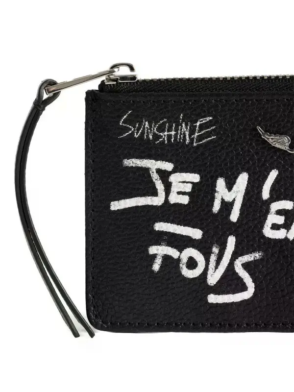 Zadig&Voltaire Graffiti-print Pebbled Cardholder