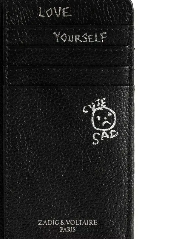 Zadig&Voltaire Graffiti-print Pebbled Cardholder