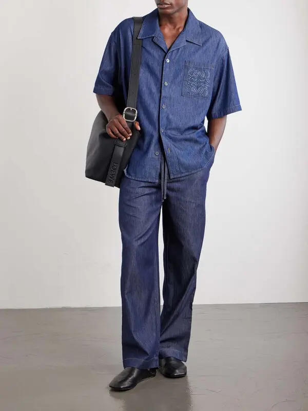 Loewe Anagram-detailed Wide-leg Jeans