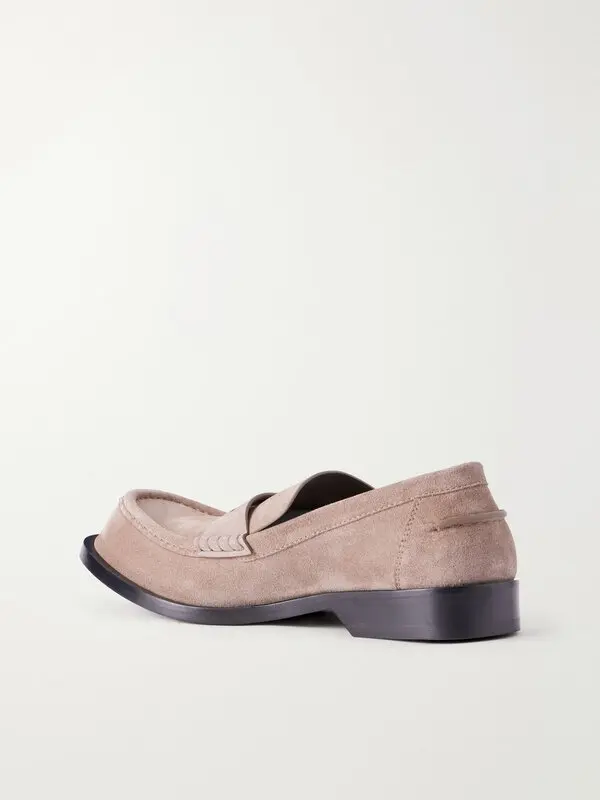 Loewe Bobine Logo-debossed Suede Loafers - Brown