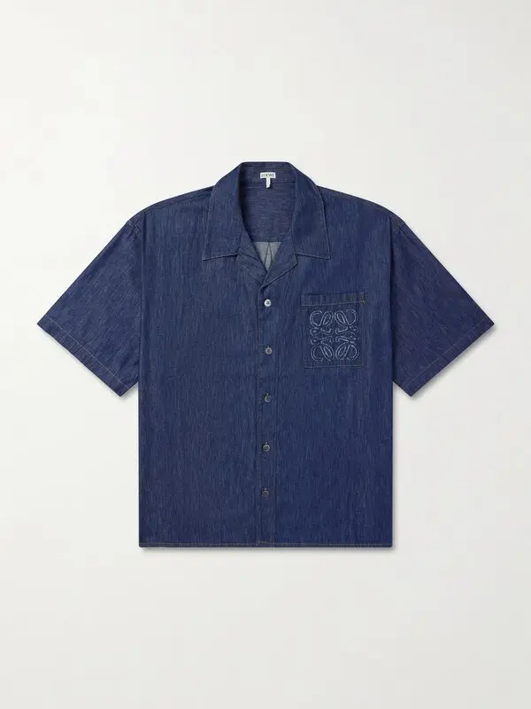 Loewe Camp-collar Anagram-detail Denim Shirt