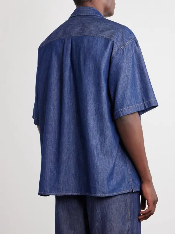 Loewe Camp-collar Anagram-detail Denim Shirt