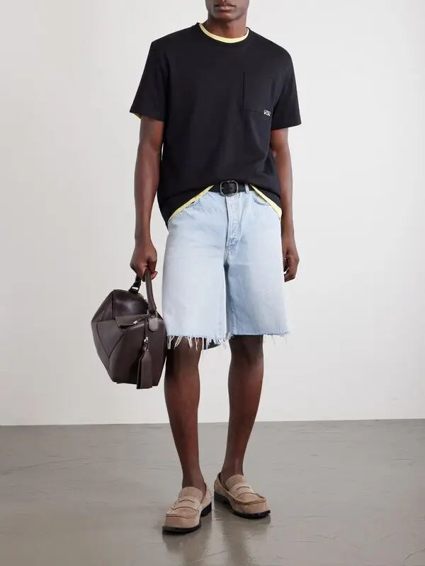 Loewe Anagram-embroidered Cotton-jersey T-shirt - Black