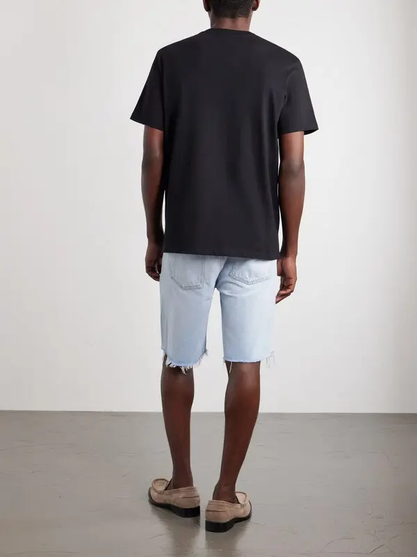 Loewe Anagram-embroidered Cotton-jersey T-shirt - Black