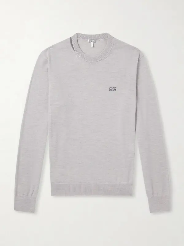 Loewe Anagram-embroidered Wool-blend Sweater