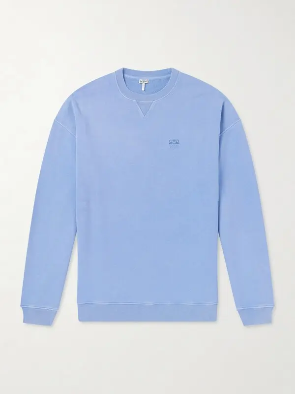Loewe Anagram-embroidered Cotton-jersey Sweatshirt