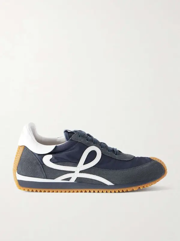 Loewe Flow Runner 2.0 Suede-trimmed Shell Sneakers - Navy