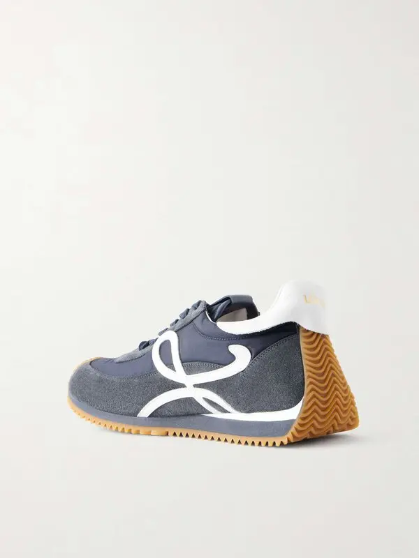 Loewe Flow Runner 2.0 Suede-trimmed Shell Sneakers - Navy