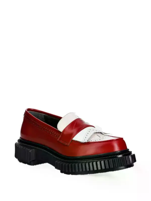 ADIEU PARIS Brogue Detail Leather Loafers