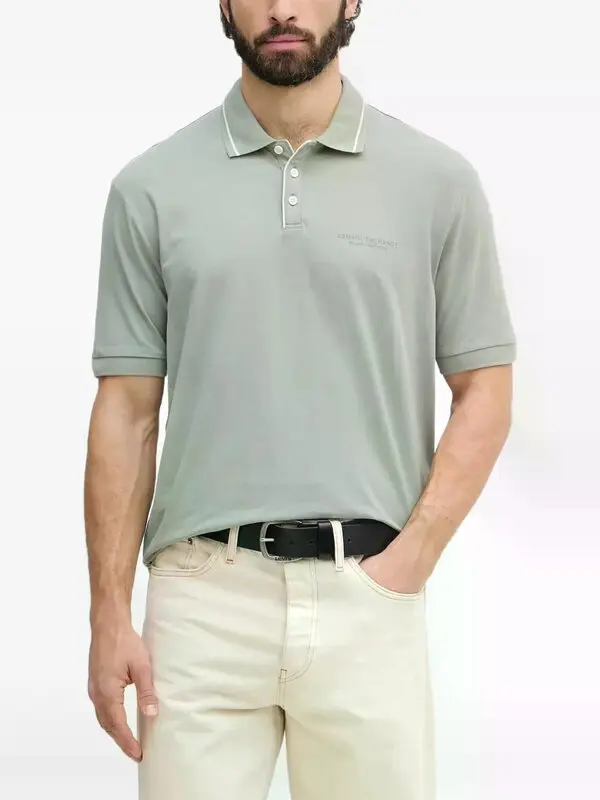 Armani Exchange Logo-embroidered Tipped Polo Shirt
