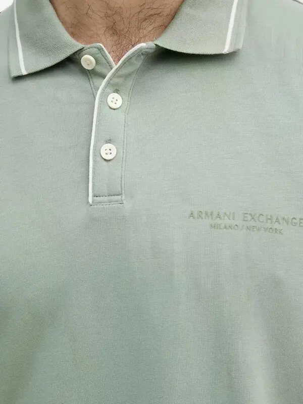 Armani Exchange Logo-embroidered Tipped Polo Shirt