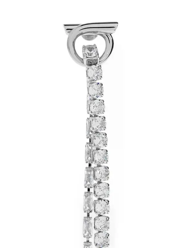 FERRAGAMO Gancini Crystal-embellished Drop Earrings