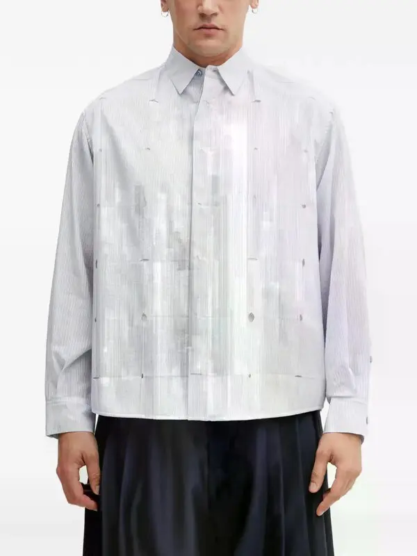 ADER ERROR Vertical-stripe Cut-out Shirt