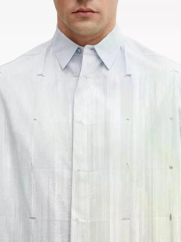 ADER ERROR Vertical-stripe Cut-out Shirt