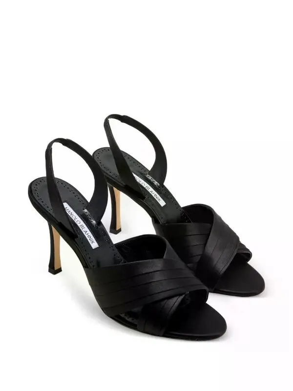 Manolo Blahnik Crossover Strap Slingback Sandals