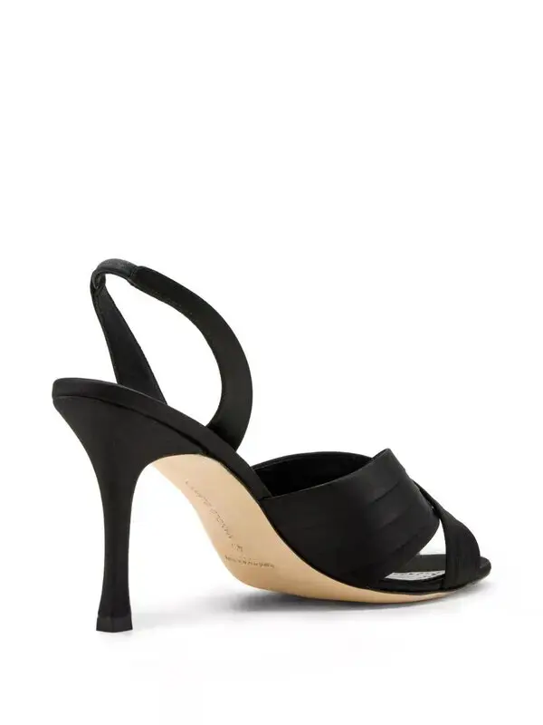 Manolo Blahnik Crossover Strap Slingback Sandals