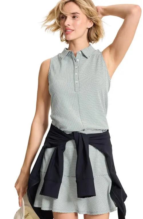 Tommy Bahama Sleeveless Seersucker Stripe Polo