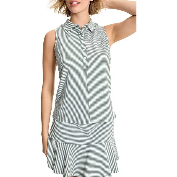 Tommy Bahama Sleeveless Seersucker Stripe Polo