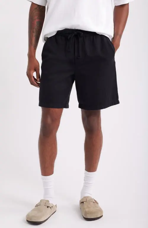 Brooklyn Industries Loose Fit Woven Drawstring Shorts - Jet Black