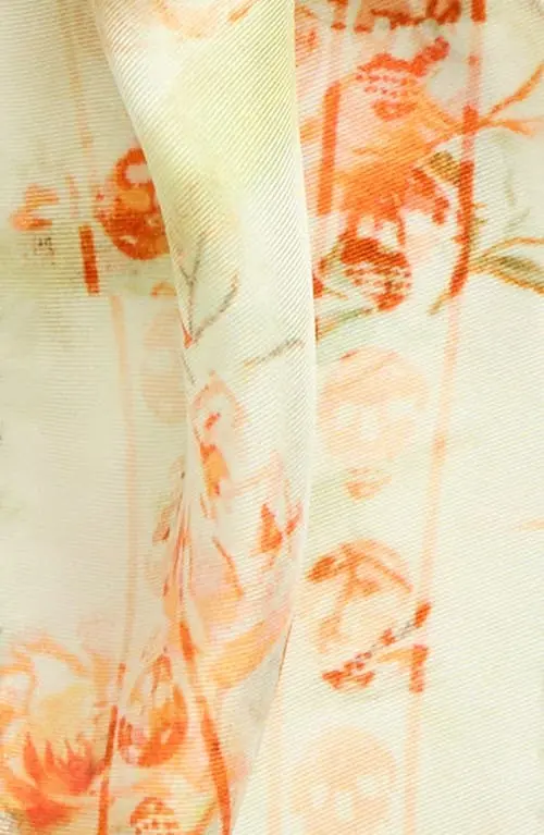 Alexander McQueen Floral Creased Silk Scarf