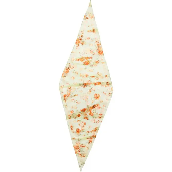 Alexander McQueen Floral Creased Silk Scarf - Acqua