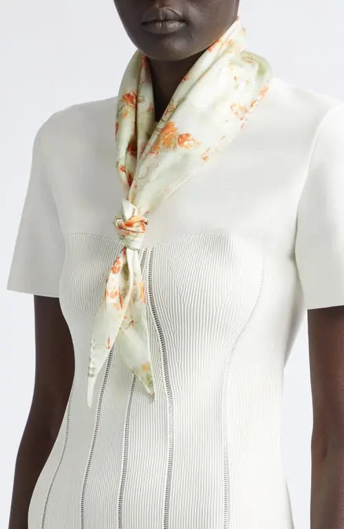 Alexander McQueen Floral Creased Silk Scarf