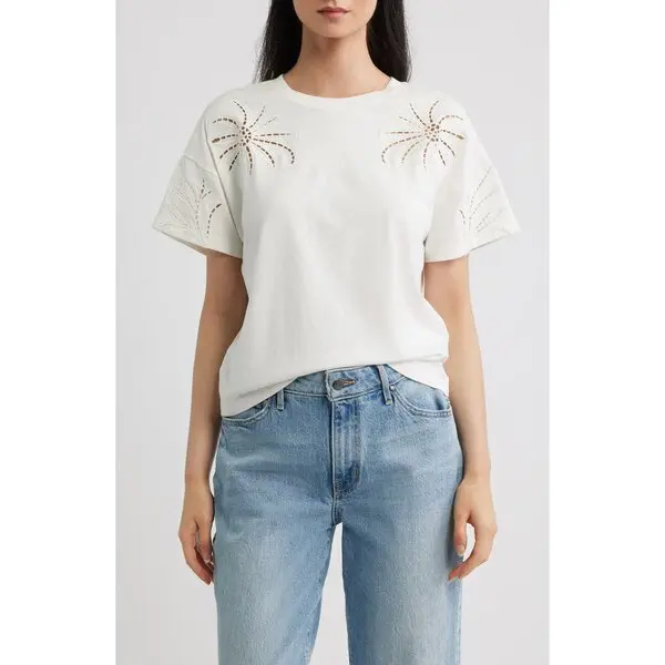 Rag & Bone Floral Cutout T-shirt - White