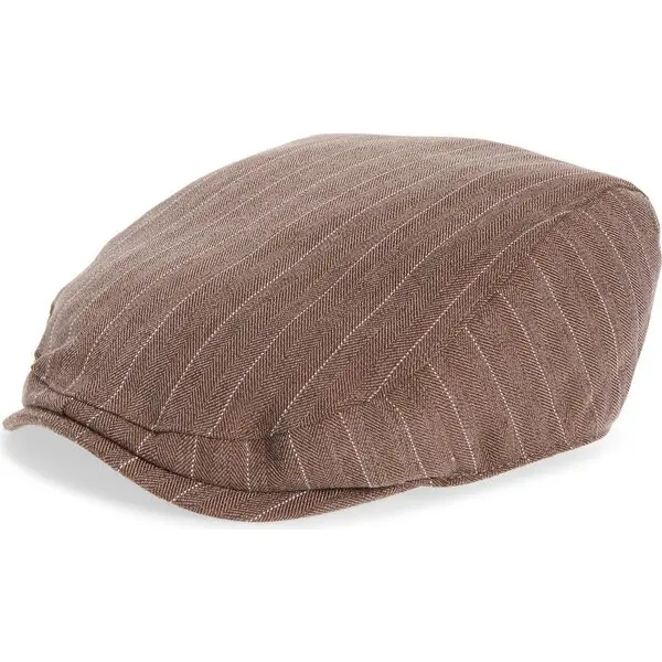 OPEN EDIT Pinstripe Driving Cap - Brown