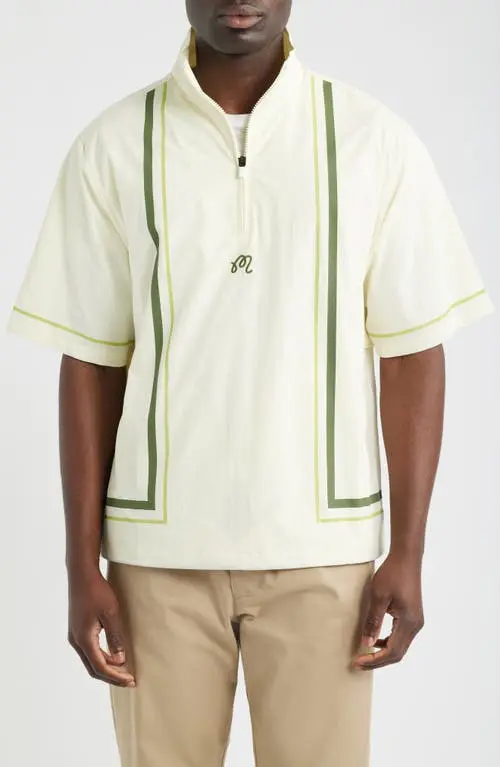MALBON Playa Short Sleeve Half Zip Windshirt - Cream
