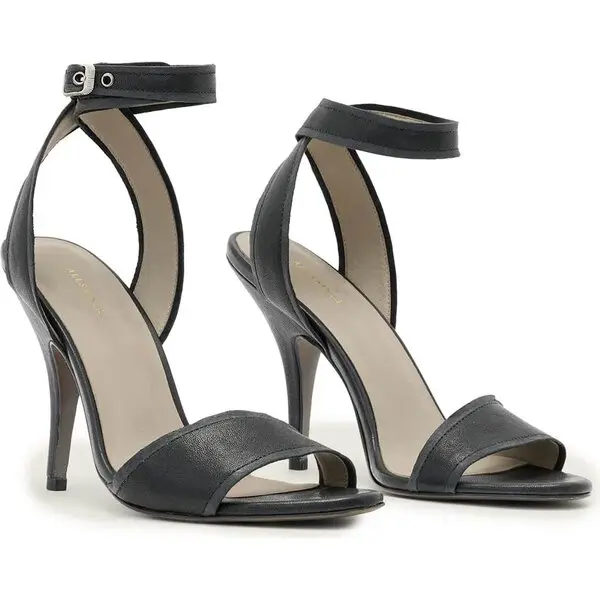 ALLSAINTS Vera Leather Ankle Strap Sandal - Black