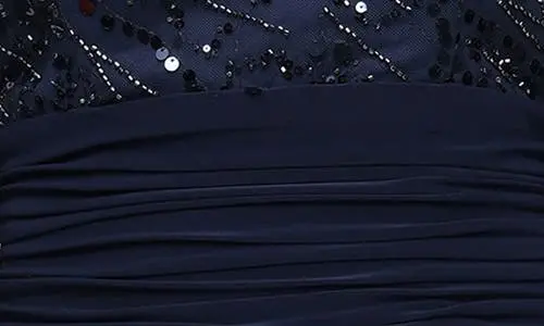 SL FASHIONS Sequin Bodice Matte Jersey Gown