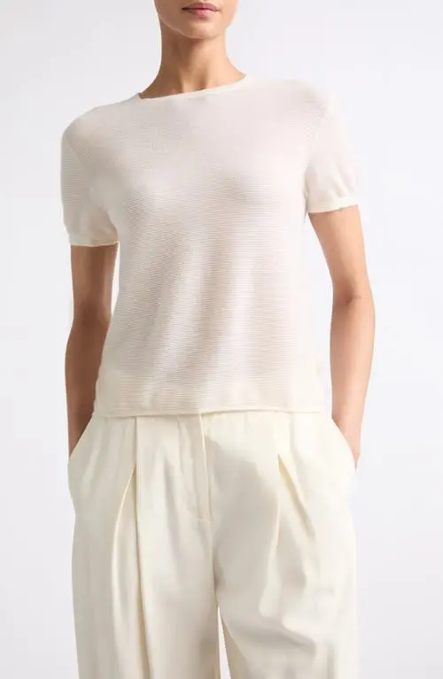 LISA YANG Ira Short Sleeve Cashmere Sweater - Ivory