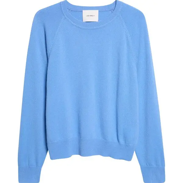 LISA YANG Cambrie Raglan Sleeve Cashmere Sweater - Azure