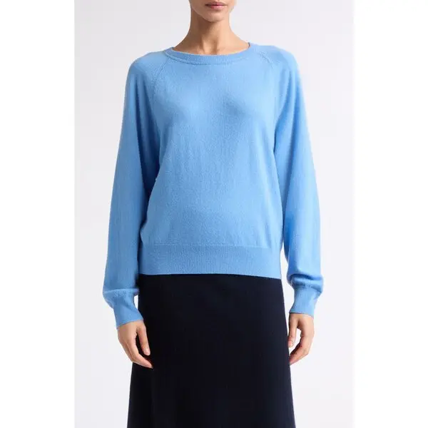 LISA YANG Cambrie Cashmere Raglan Sleeve Sweater - Azure