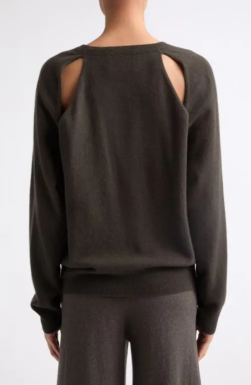 LISA YANG Cambrie Cashmere Raglan Sleeve Sweater - Dark Fern