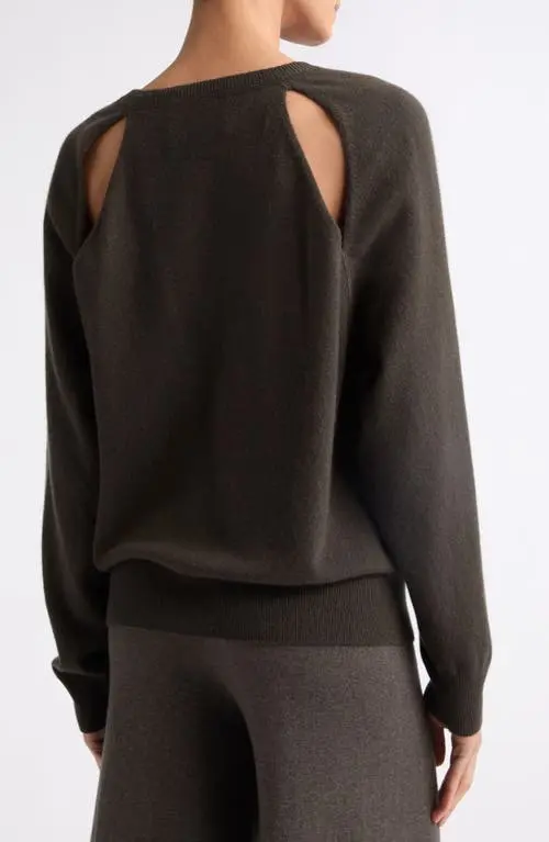 LISA YANG Cambrie Cashmere Raglan Sleeve Sweater - Dark Fern