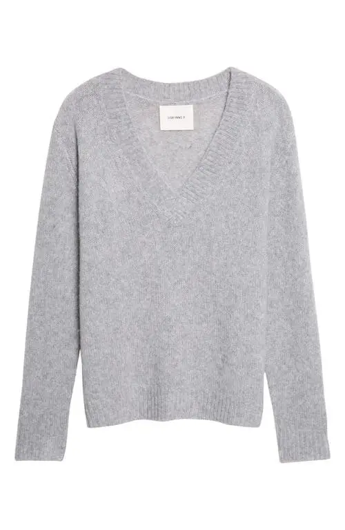 LISA YANG Leona V-neck Cashmere & Silk Sweater - Cloudy