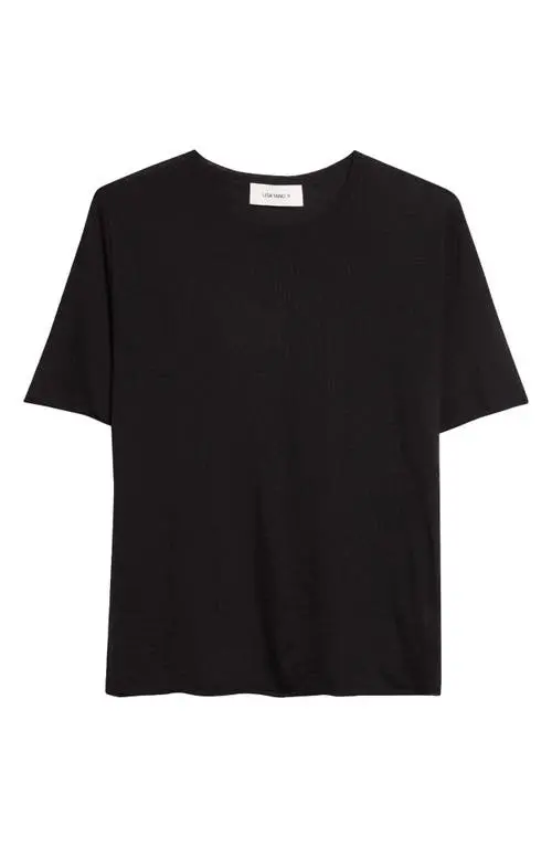 LISA YANG Ari Short Sleeve Cashmere Sweater - Black