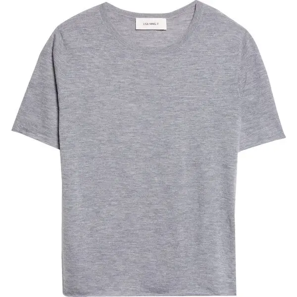 LISA YANG Ari Short Sleeve Cashmere Sweater - Dark Mist