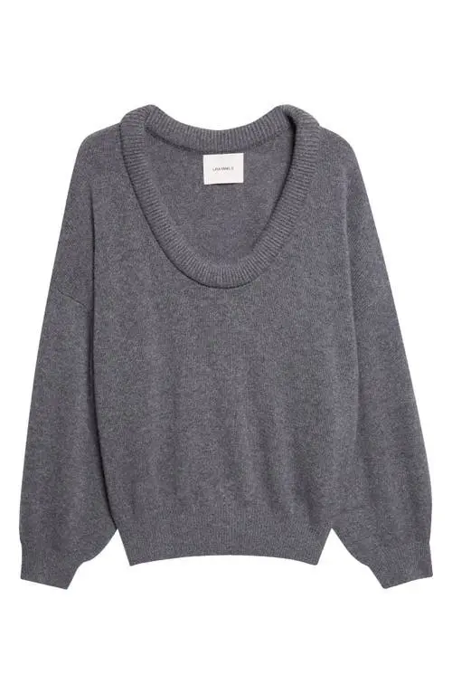 LISA YANG Doria Padded Scoop Neck Cashmere Sweater - Graphite